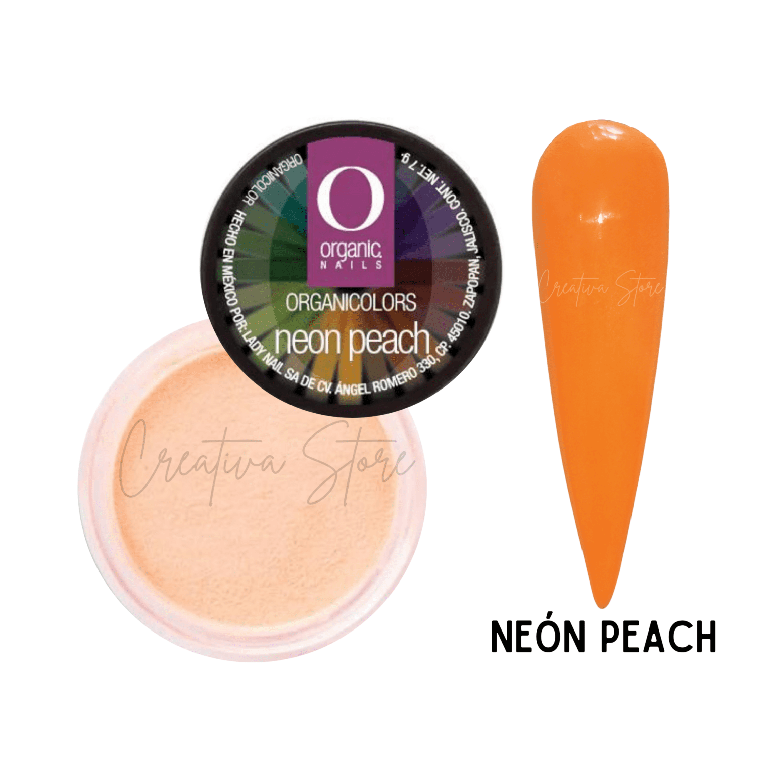 Acrilico Organic Color Neón Peach 7gr - CREATIVA STORE