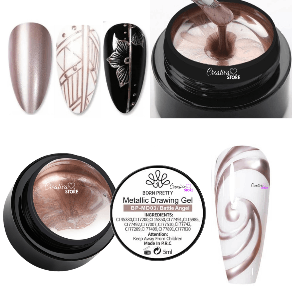 Gel Paint Metalizado Rose Gold Born Pretty 5ml - CREATIVA STORE